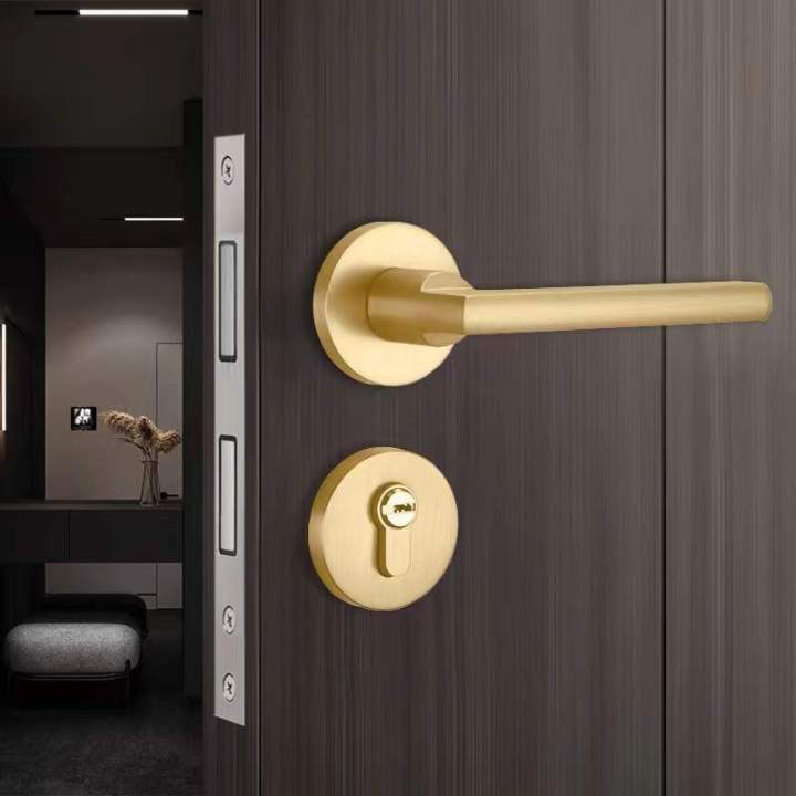 Zinc Alloy Silent Gold Door Lock Set Door Lock For Bedroom Main Door ...