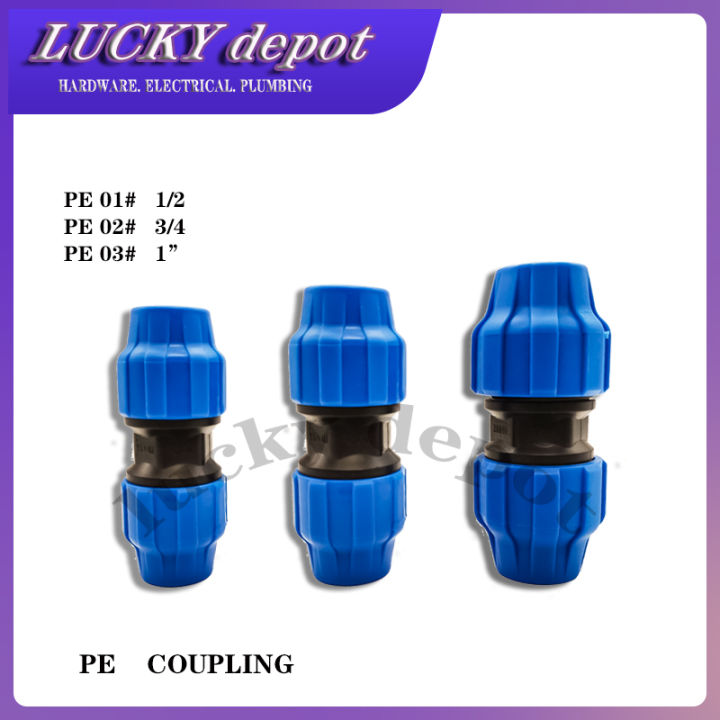 PE COMPRESSION PIPE FITTINGS COUPLING ( 1/2 , 3/4 , 1" ) PER PIECE | Lazada PH