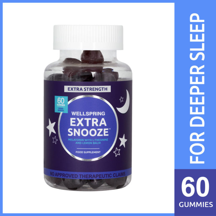 Wellspring Extra Snooze Extra Strength Melatonin for Sleep Gummies 5MG ...