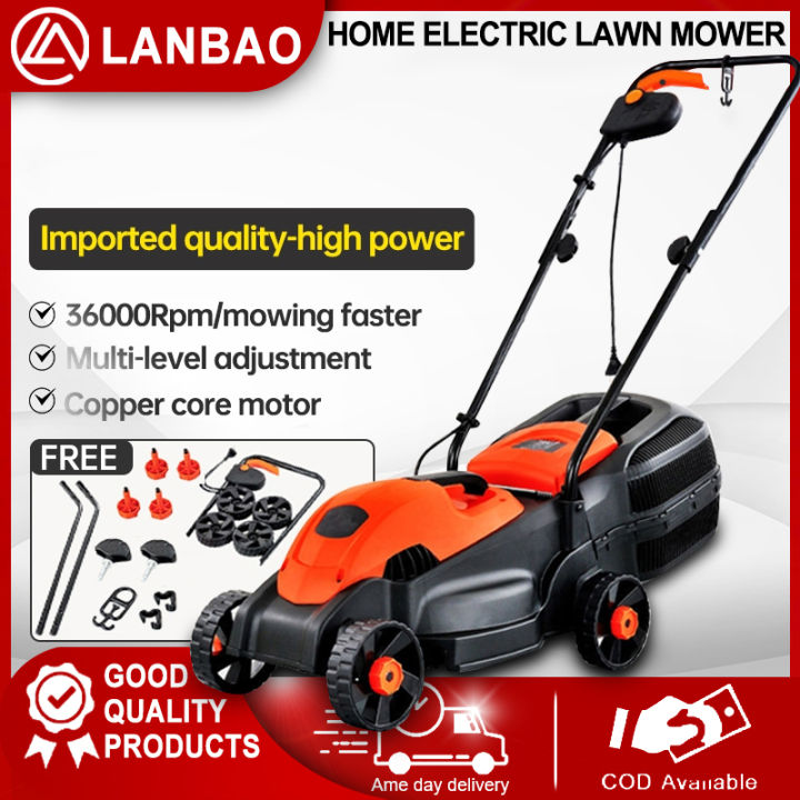 Electric Lawn Mower Grass Cutter Heavy Duty 220V Hand Push Lawnmower ...
