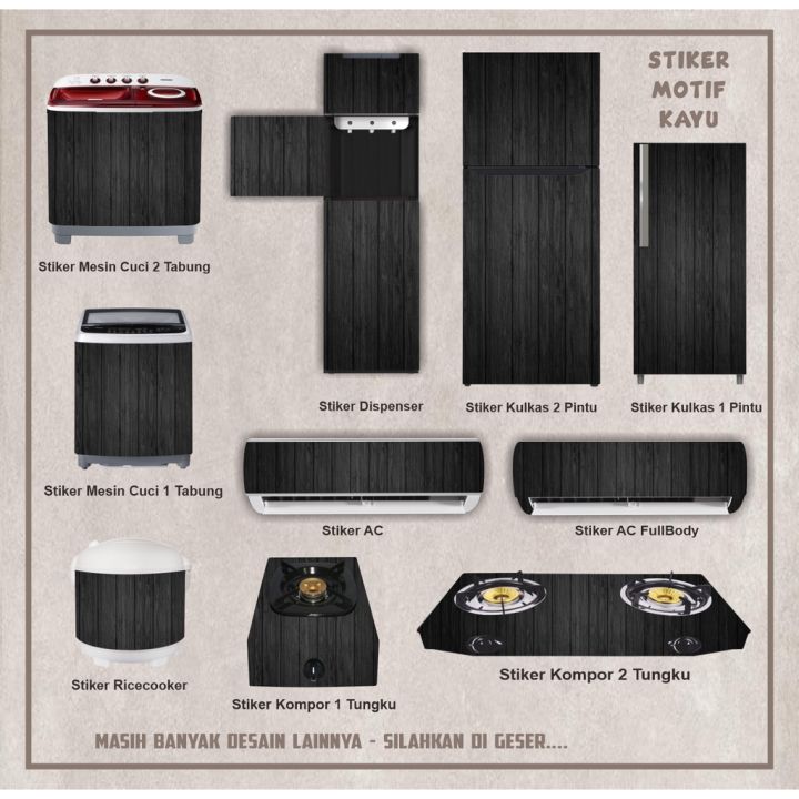 Stiker kulkas kompor mesin cuci 1 2 pintu tabung mata Rice Cooker ...