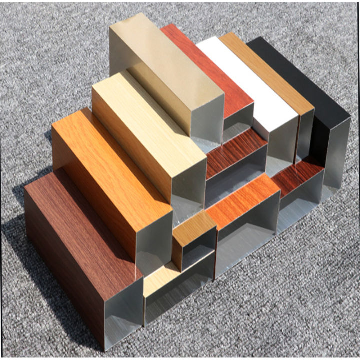 Wood grain aluminum square tube aluminum square pass partition square ...