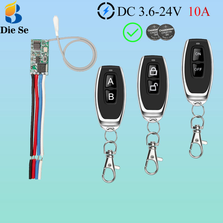 Diese RF 433MHz Wireless Remote Control DC 3.6V 12V 24V 1Ch 3A Mini ...