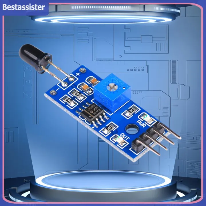 Arduino IR Flame Detection Sensor Module 4 Pin Infrared Flame Sensor 3.3V-5V for Fire Detection ...