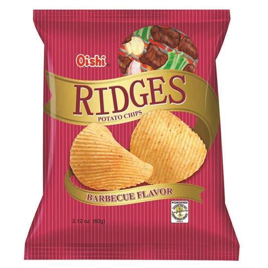 Oishi Ridges Potato Chips Barbecue Flavor Snacks 60g | Lazada PH