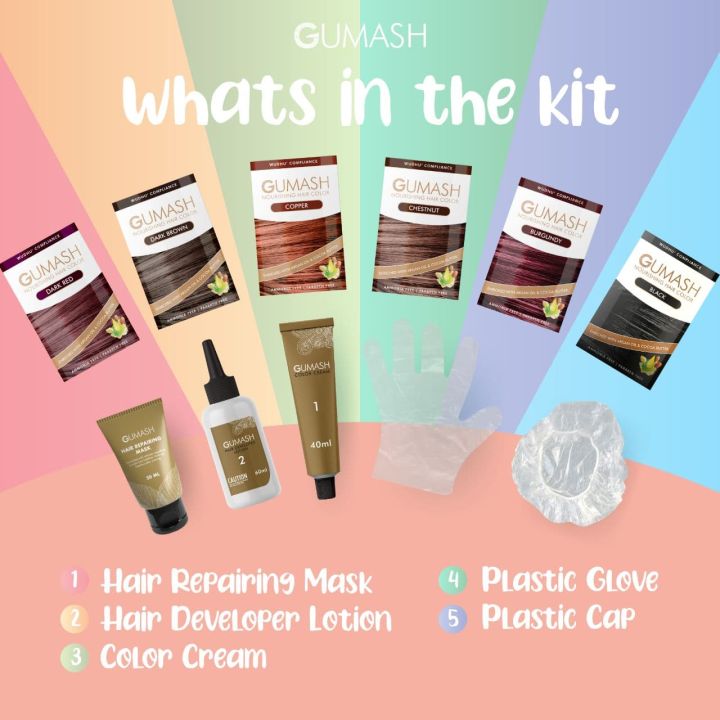 Gumash Hair Color Pewarna Rambut Sah Wudhu Gumash Inai Rambut Halal ...
