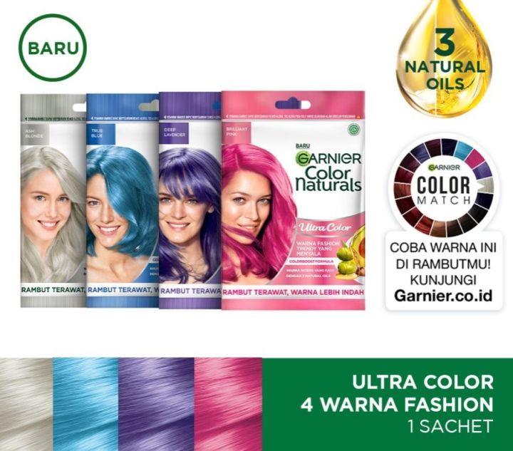 Garnier Ultra Color Natural Sachet Cream /Pewarna Rambut Instan/ Cat ...