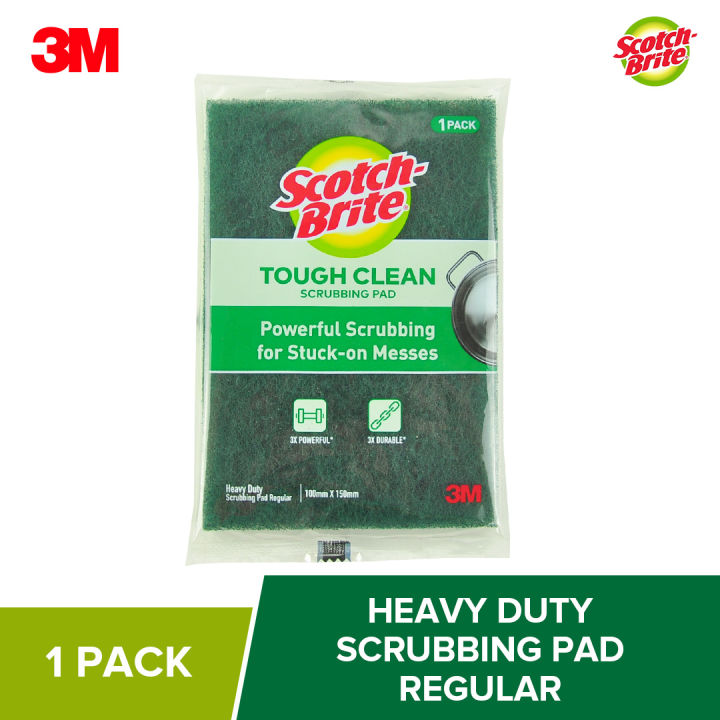 3M Scotch Brite Tough Clean Scrubbing Pad Regular Loose 1pc 100mmx150mm ...