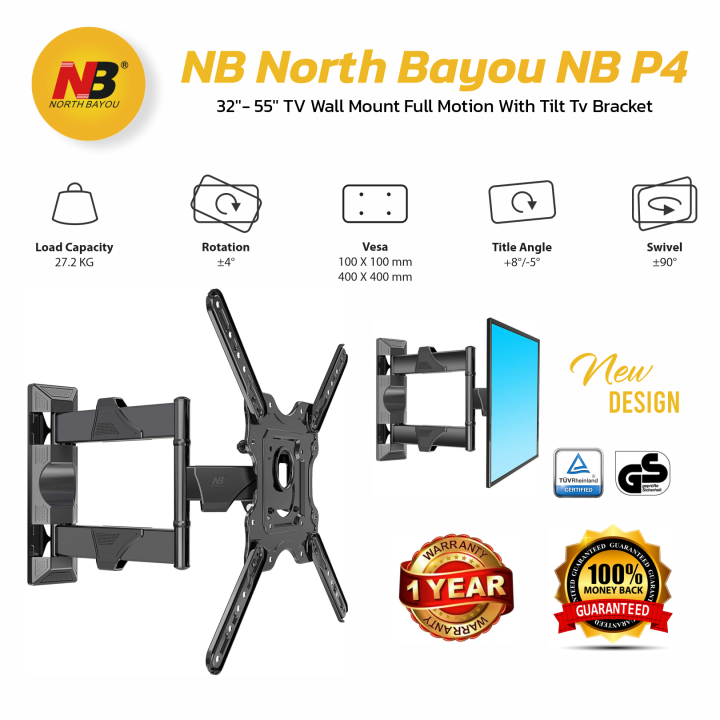NB North Bayou P4 32 to 55 inch Full Motion Cantilever TV Wall Mount ...