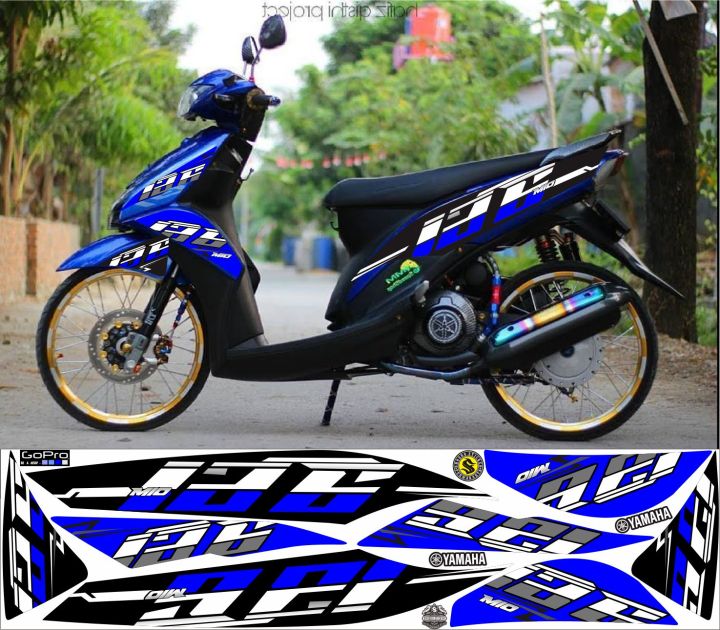 Sticker stiker motor mio j / motor mio J mio GT variasi striping lis ...