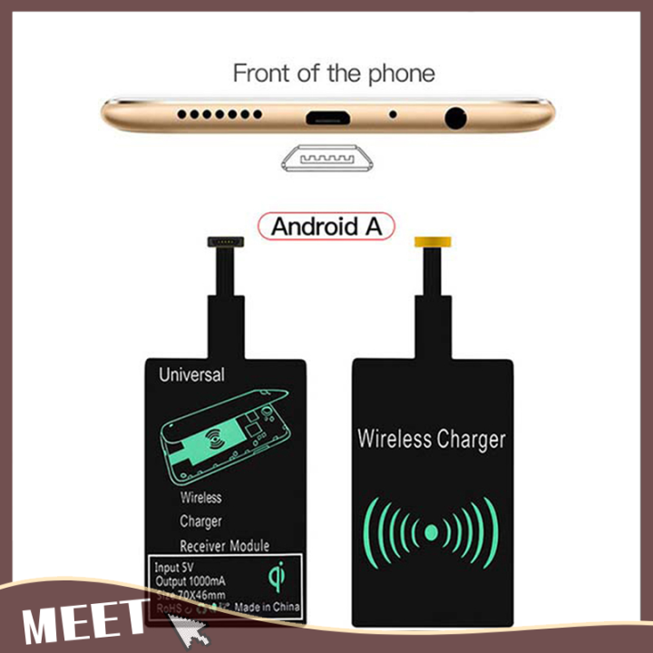 🟠🟡 MEET🟢🔵 Support Micro USB Type C Qi Wireless Charger Adapter ...