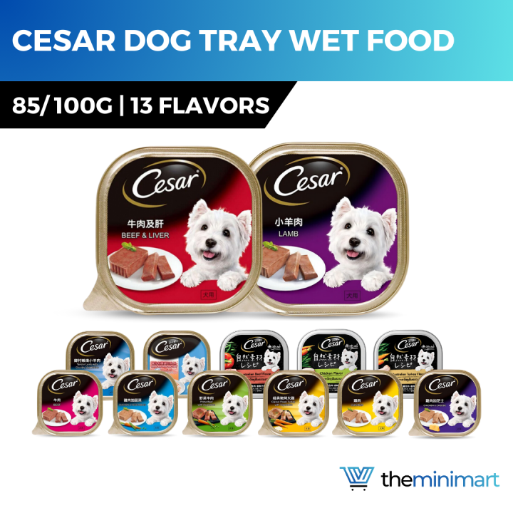 Cesar Dog Tray Wet Food 85g 100g Beef Lamb Chicken Roast Turkey ...