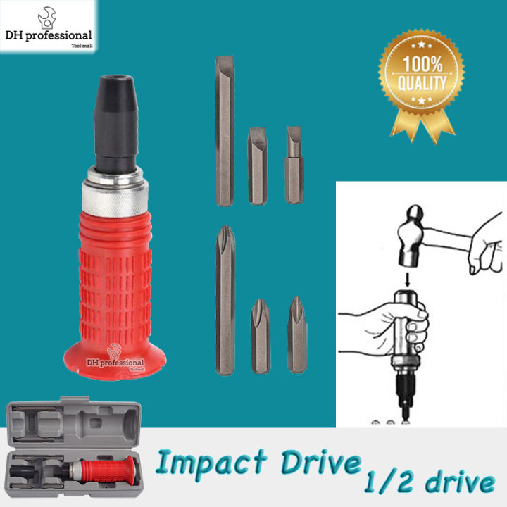 Impact Drive Screwdriver Set Heavy Duty 1/2'' Manual with 6 bits ...