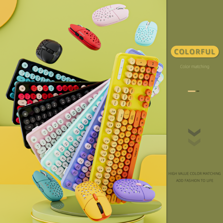 Mixed Color Wireless Keyboard Film Mute Keyboard 2 4g Wireless Keyboard