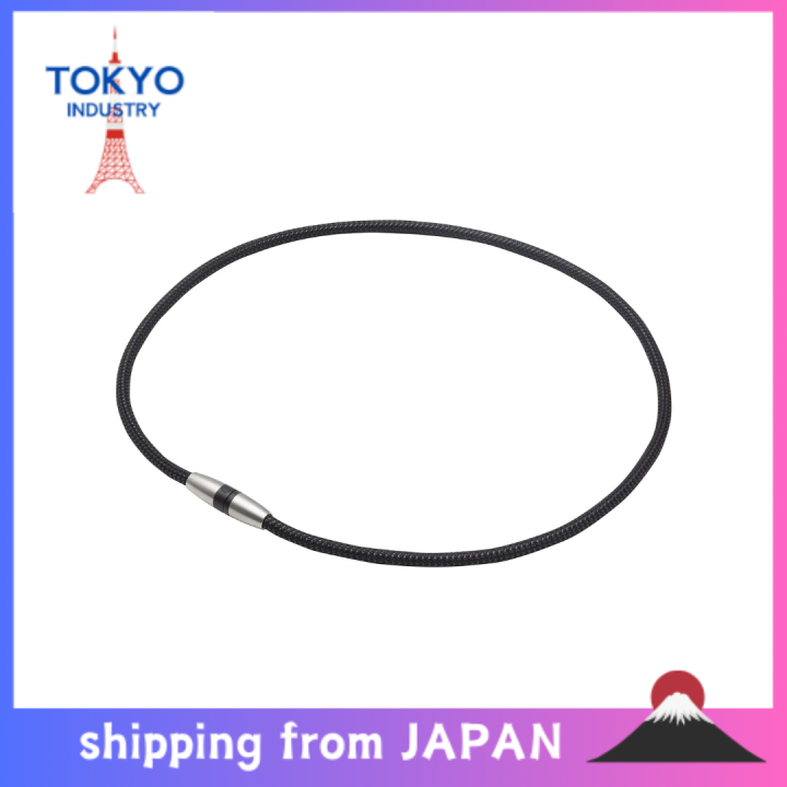 Phiten Unisex Necklace RAKUWA Magnetic Titanium Metal Black 50cm ...