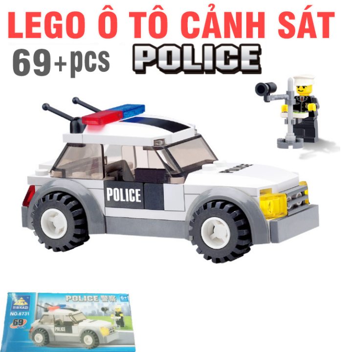 Bộ ghép hình lego mô hình xe ô tô cảnh sát 69 chi tiết No.6731 đồ chơi ...