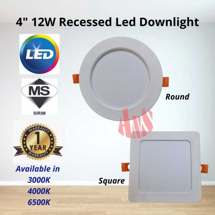 4" Inch 12Watt Recessed Mounted Led Downlight Ceiling Conceal Panel ...