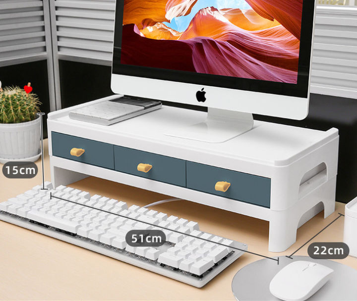 Stackable Multifunctional Computer Monitors Stand Riser With Drawer ...