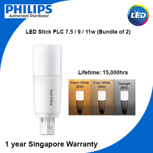 Philips LED Stick PLC 7.5w / 9w / 11w in 3000k / 4000k / 6500k 2P G24d ...