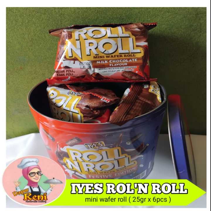 Wafer roll mini Iyes roll n roll kemasan kaleng ( isi 25g x 6pcs ...
