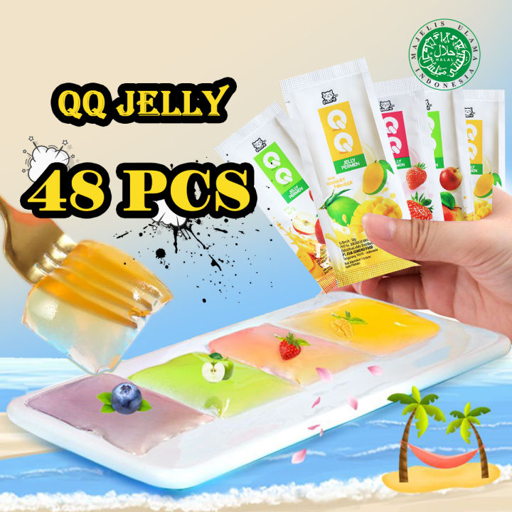 QQ JELLY PERMEN ISI 48 PCS ADA FREE KOTAK KEMASAN 2 RASA YOUGURT MANGGA ...