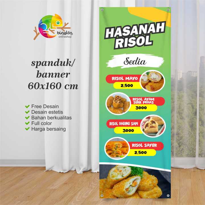 Size 60X160 Spanduk Banner Risol, Spanduk Aneka Makanan | Lazada Indonesia
