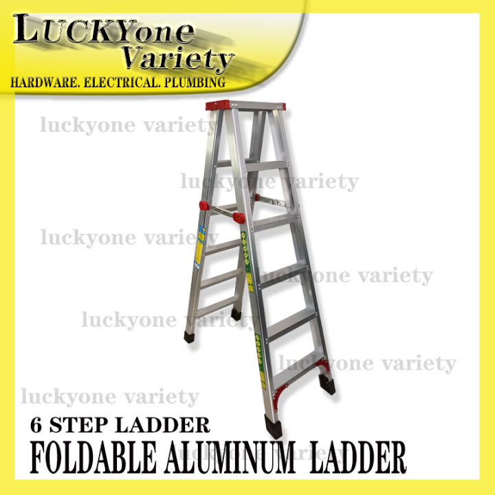 6 STEPS FOLDABLE A-TYPE ALUMINUM LADDER | Lazada PH