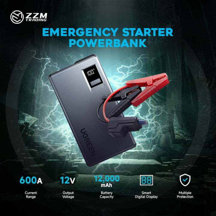 UGREEN Emergency Starter Power for Battery and 12000mah Powerbank ZZM ...