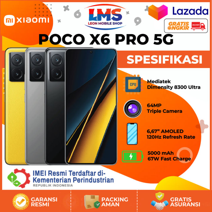Xiaomi Poco X6 Pro 5G 12GB+512GB - Garansi Resmi 1 Tahun | Lazada Indonesia