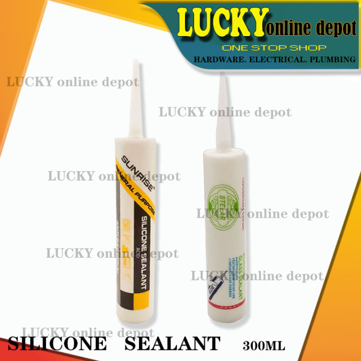 SILICONE SEALANT ACID CLEAR/WHITE/GREY/BROWN/BLACK ( 300ML ) | Lazada