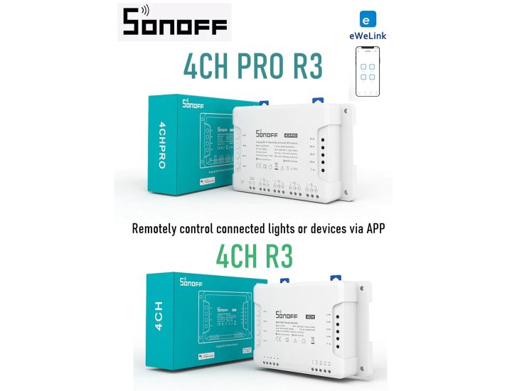 SONOFF 4CH PRO R3 / 4CH R3 4 ช่อง อัจฉริยะไร้สายโมดูลสวิทช์ | Lazada.co.th