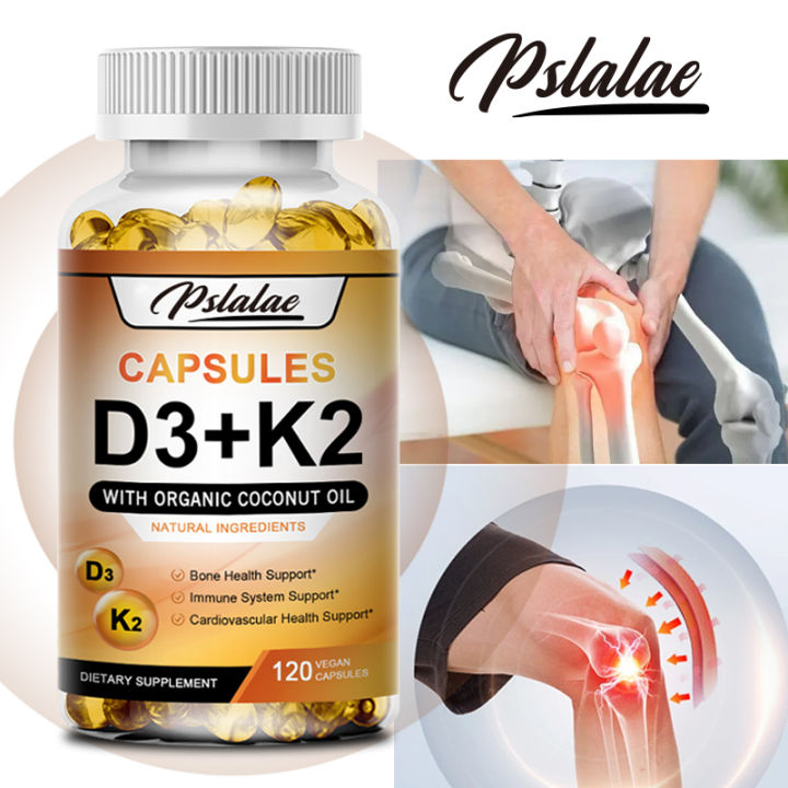 Pslalae CAPSULES D3+K2，Contains organic coconut oil For supports skin ...