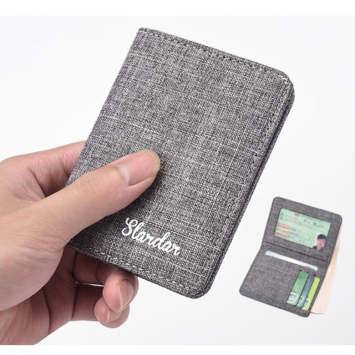 Canvas Ultra-Thin Small Wallet Driving License Card Holder Integrated ...
