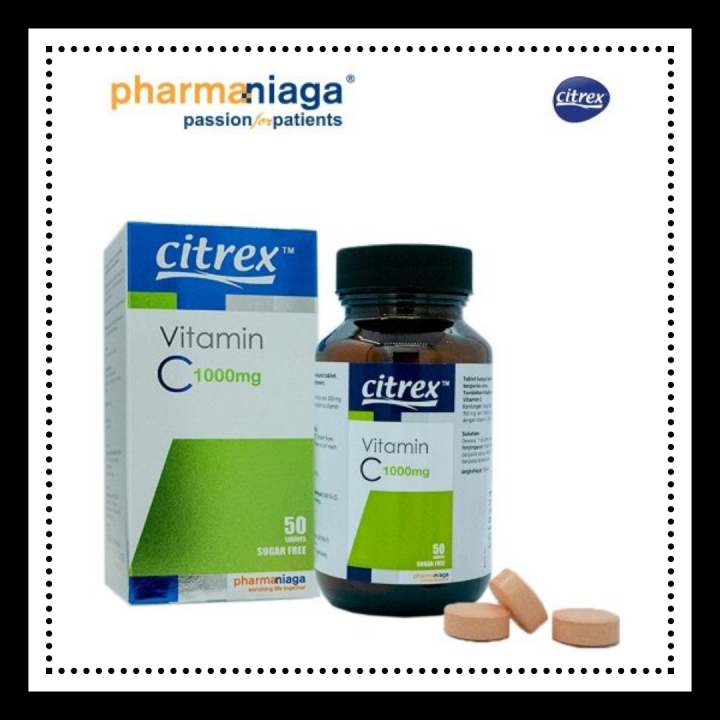 Citrex Vitamin C 1000mg (50 tablets) for Adult (Sugar Free) - Halal ...