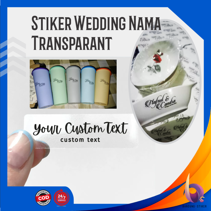 Bandung Stiker - Sticker Wedding Nama Transparan Custom A3 | Lazada ...