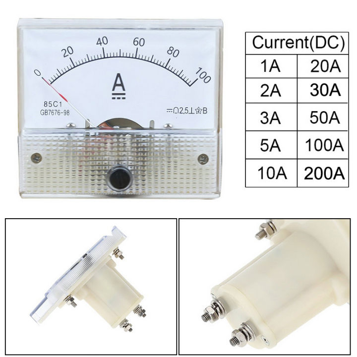 【High Quality】DC Pointer Ampere Ammeter Meter Amp Panel 1/2/3/5/10/20 ...