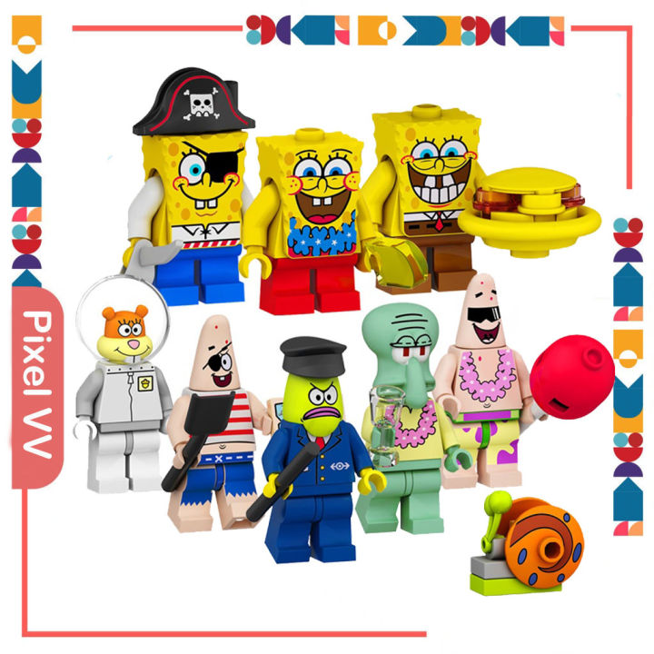SpongeBob Minifigures Building Blocks Patrick Star Squidward Tentacles ...
