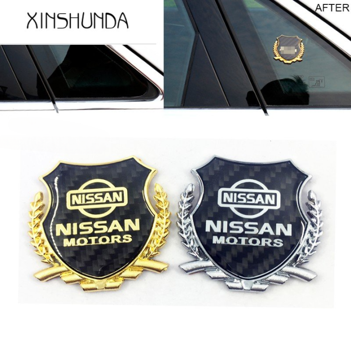 XSD 1 x Metal Carbon Fiber NISSAN Motors Logo Car Emblem Sticker ...
