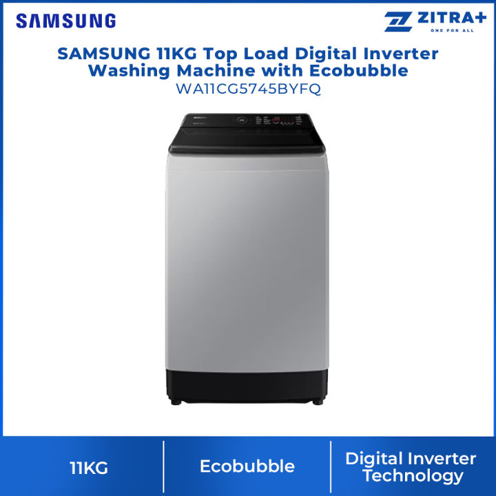 SAMSUNG 11KG Top Load Digital Inverter Washing Machine with Ecobubble WA11CG5745BYFQ | Dual ...