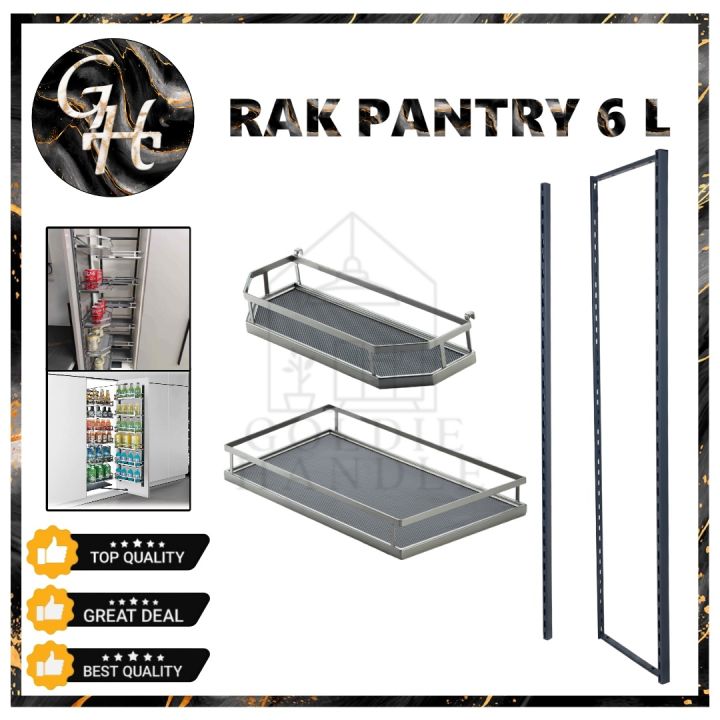 Rak Susun Pantry 6 Tingkat Rak Lemari Penyimpanan Multifungsi Kitchen ...