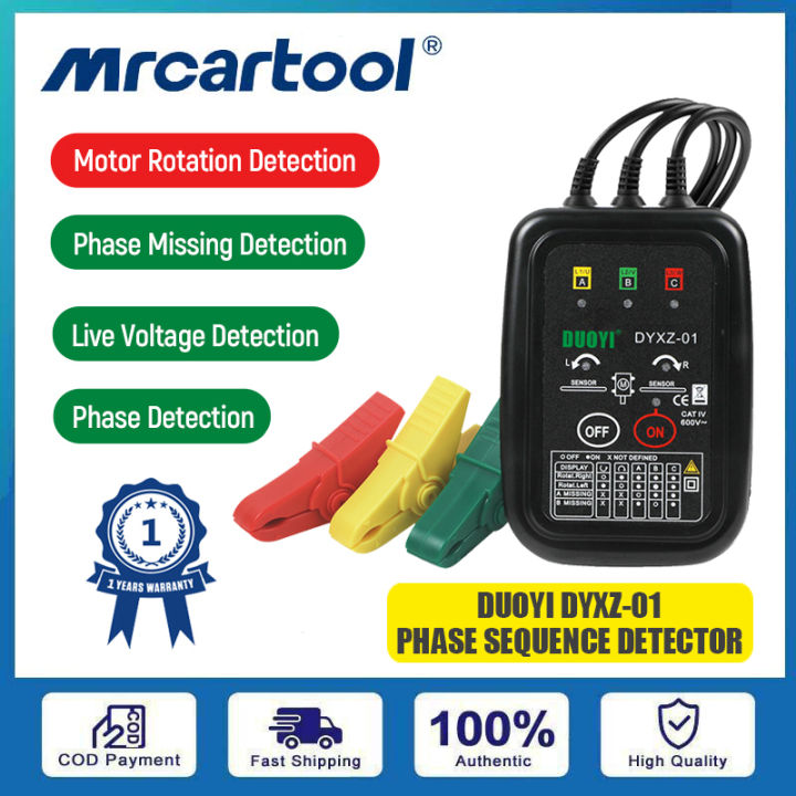 Mrcartool Duoyi Dyxz 01 ตัวตรวจจับลำดับเฟส เครื่องตรวจจับแบบไม่สัมผัสตัวแสดงสถานะ Led แสดงผล