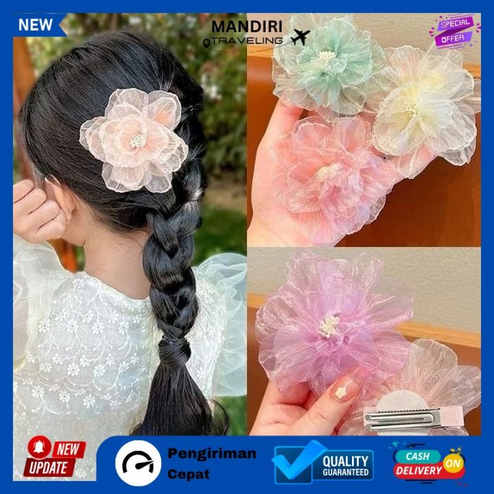 MT - JEPIT RAMBUT ANAK MOTIF BUNGA BESAR TRANSPARAN / JEPITAN RAMBUT ...