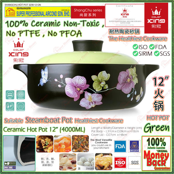 Color King Ceramic Hot Pot 4000ml Ceramic Pot 12 inches Healthiest Hot ...