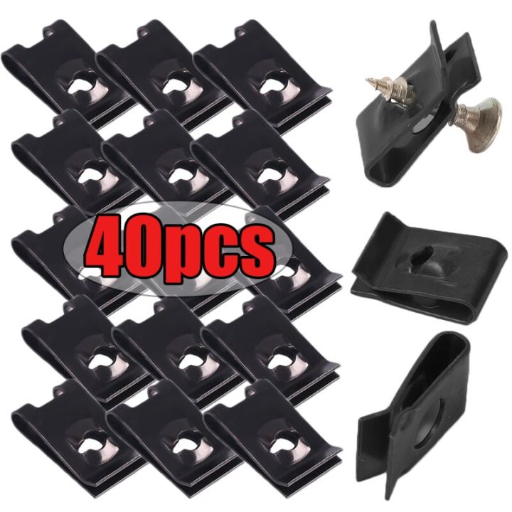 10-40pcs Car Self-tapping Screws 3mm Black U-shaped Clip Metal ...