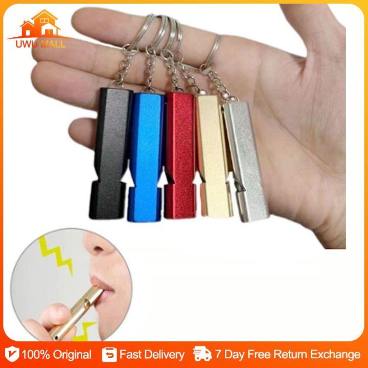 Flat Metal Dual-Frequency Survival Whistle Dual-Tube High-Pitch Metal ...