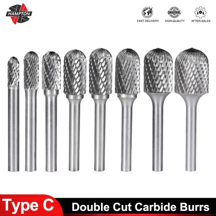 HAMPTON Tungsten Carbide Burr Type C Double Cut Rotary Files for Metal ...