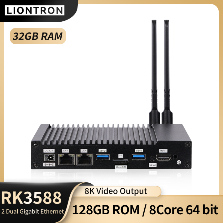 Liontron Fanless Industrial Mini PC DEC-3588 Dual Gigabit Ethernet 32GB ...