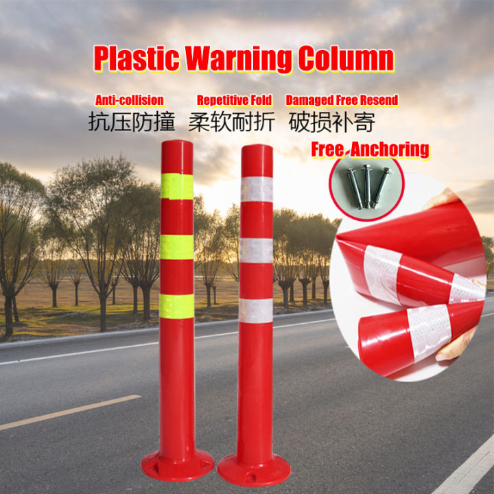 70CM/75CM PVC Road Safety Cone Traffic Cone Flexible Pole Delineator Post Quality PU Material ...