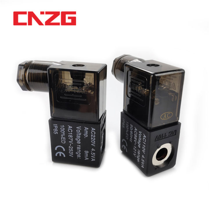 Pneumatic Air Solenoid Valve Coil Black DC12V DC24V AC110V AC220V For ...