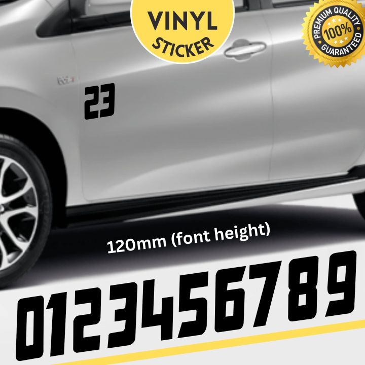 (Ready Stock) Number Sticker(120mm(H)) / Nombor Stiker Car / Motorcycle ...